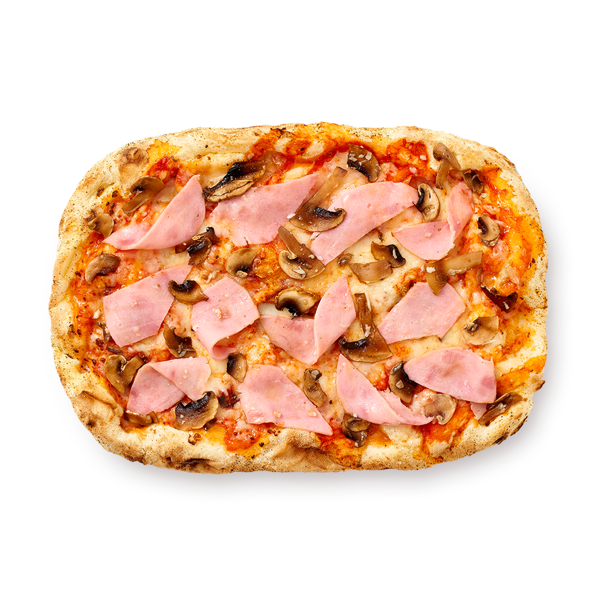 Пицца "Есть горячее" ветчина-грибы, томатный соус, 390 граммов