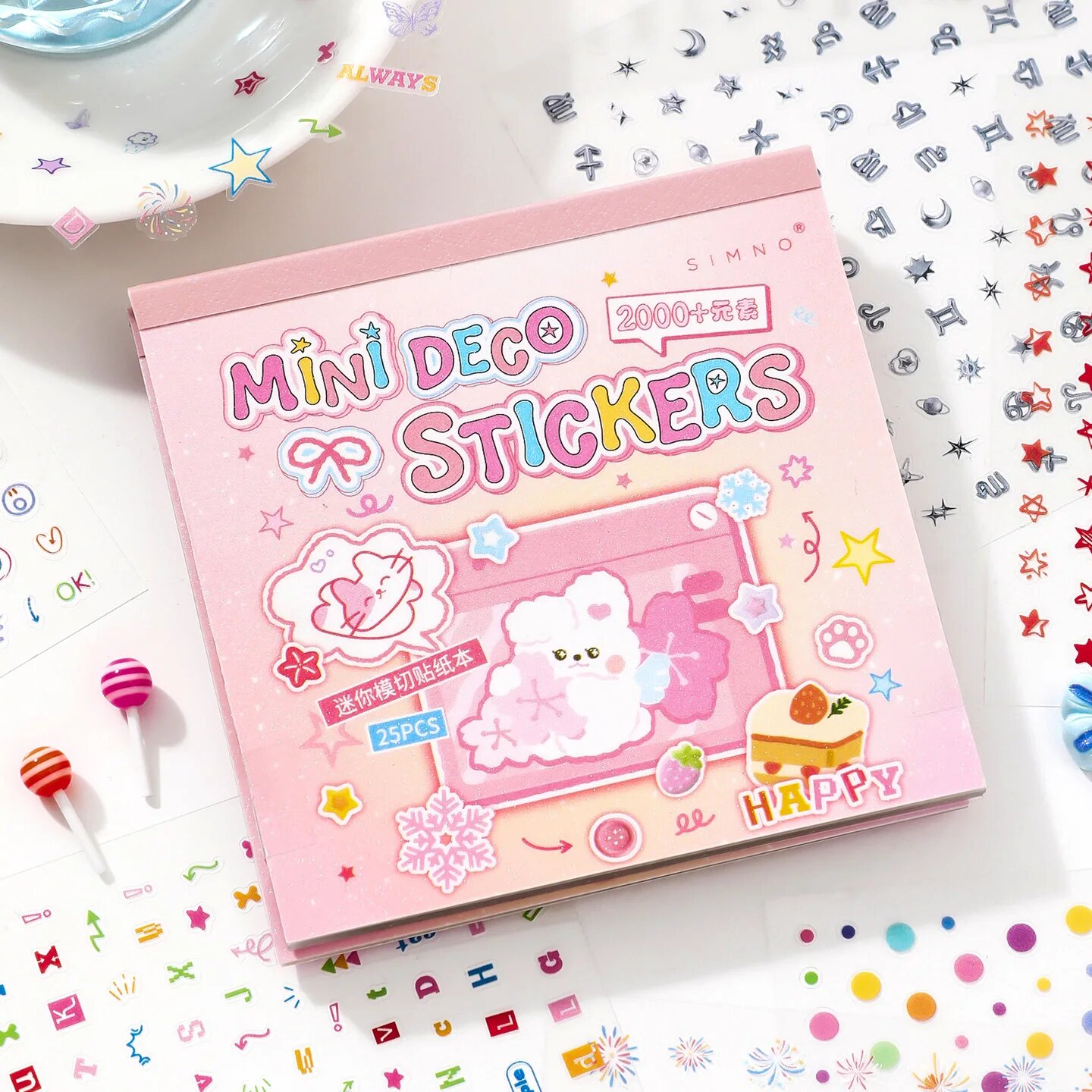 Набор мини-наклеек Kawaii 25 листов 2 B-50 sheets