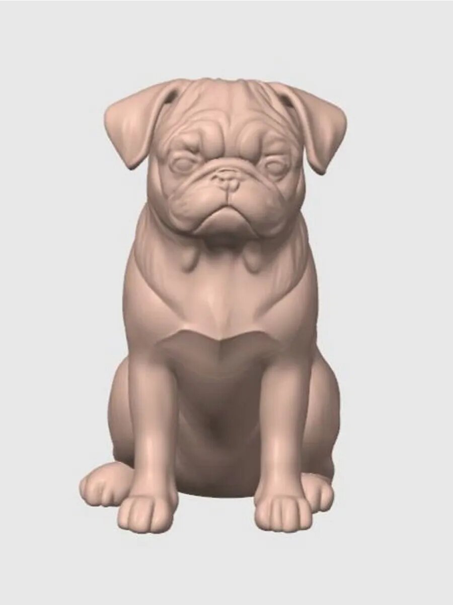 Ростовая статуэтка собаки-Мопс (10см, бежевый)