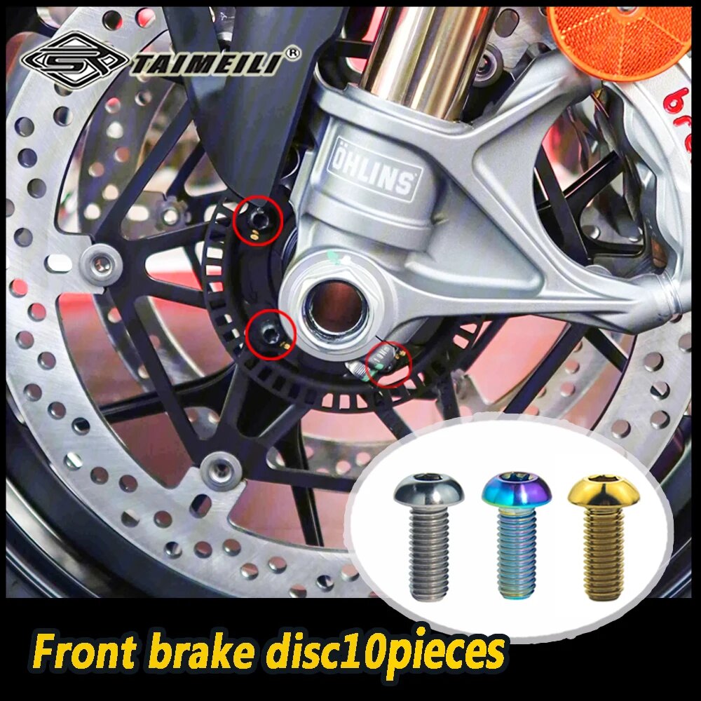 TAIMEILI Мотоциклетный болт из титанового сплава, подходящий для модификации и обслуживания мотоцикла Ducati V4 Street Fighter No 2 Front brake disc, Gold