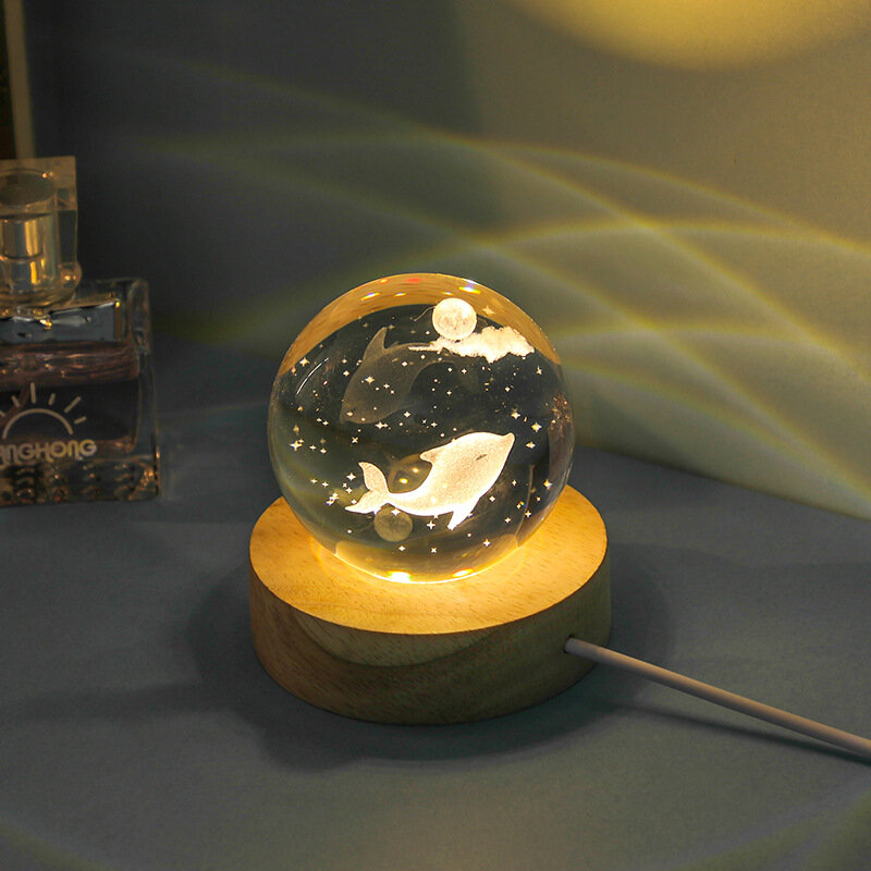 Хрустальный шар ночник украшение рабочего стола，Самый лучший и креативный подарок，питание USB