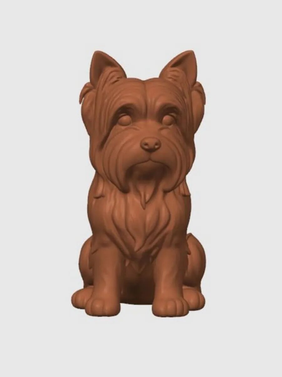 Ростовая статуэтка-Йоркширский терьер (10см, корич. металлик)