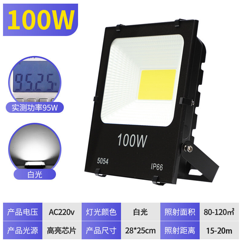 2025 COB квадратный прожектор LED для улицы, водонепроницаемый, мощный прожектор, проекционный свет, рекламный свет для туннелей