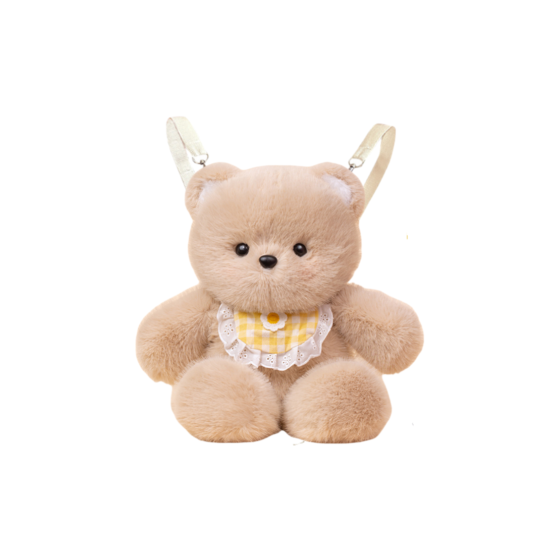 Рюкзак-медведь унисекс AOLETU "Бегущий медведь", 47 см, Run Run Bear Backpack+Yellow Checkered Bib+Puppy Pull-Tab Greeting Card