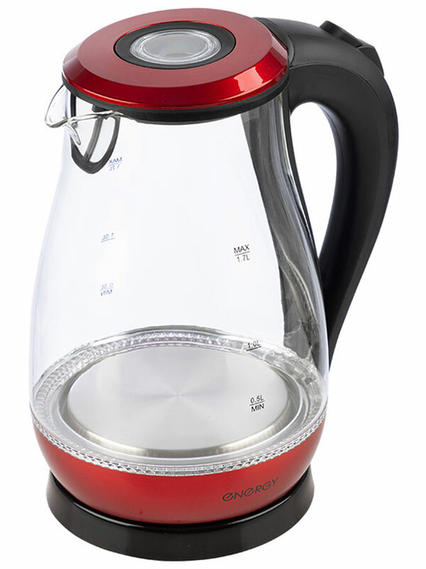 Чайник электрический Energy E-204, 1.7 л, красный (164140)