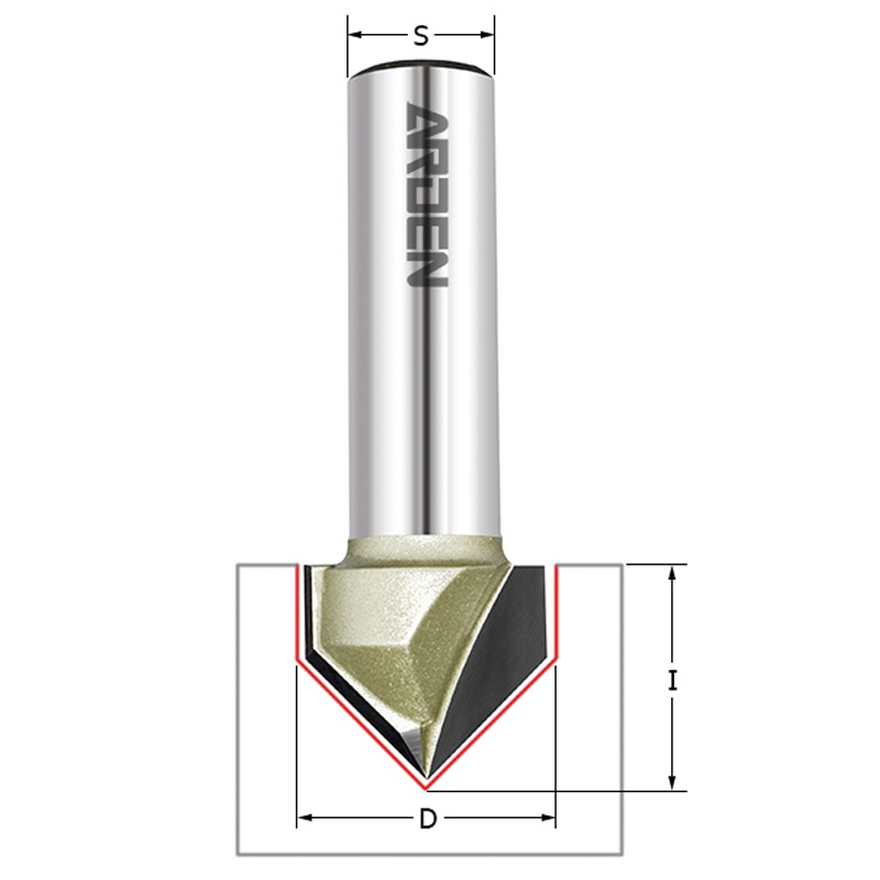 Фреза пазовая c углом 90гр. D=15.9x12.7x45 S=12 ARDEN 200231