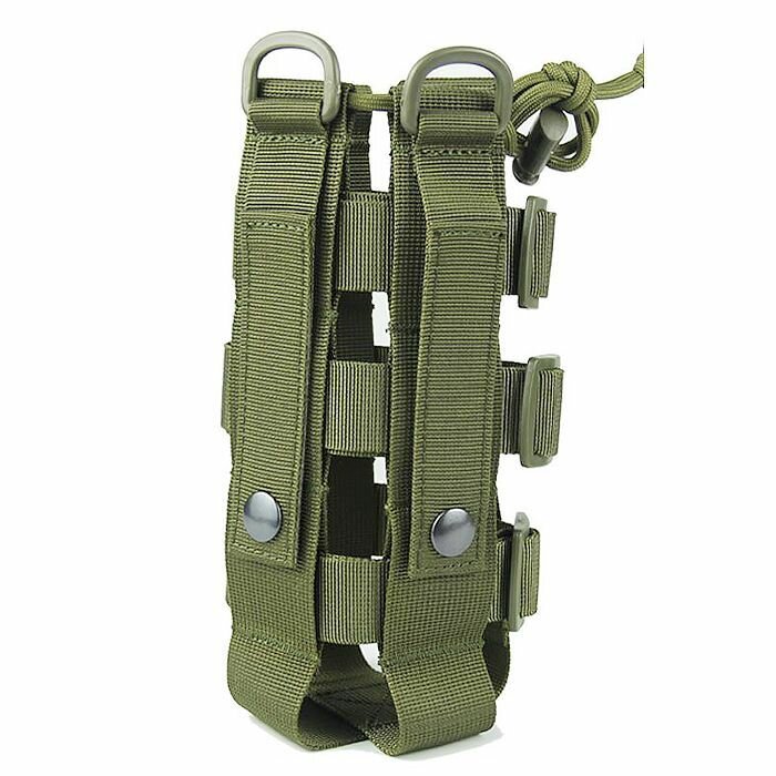 Подсумок для бутылки тактический, держатель для термоса с ремнем, цвет зеленый