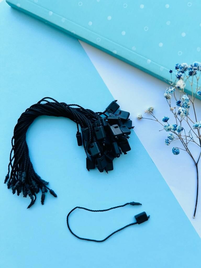 Микропломба для этикеток, биркодержатель веревочный с пластиковой пломбой 16 см, упаковка 1000 шт.