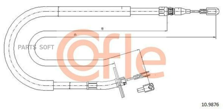 Трос стояночного тормоза прав задн MB SPRINTER pt.3.5>4.6T, VW LT 46 96- double wheels COFLE 92.10.9876 | цена за 1 шт
