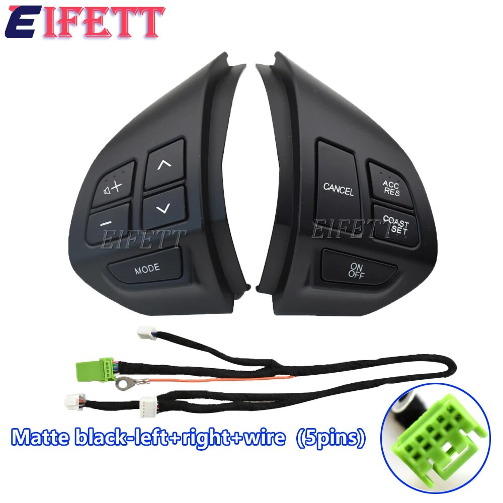 Переключатель круиз-контроля, кнопки на руле для Mitsubishi PAJERO SPORT Laner (CX, CY) 2008 2009 2010 2011 2012 2013 2014 matte black