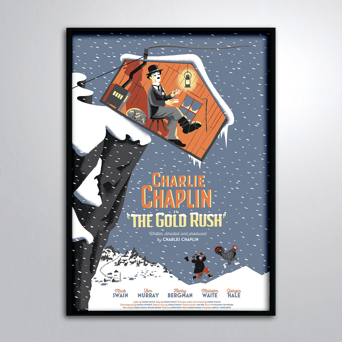 Постер без рамы/Винтажный плакат/Чарли Чаплин Золотая лихорадка (1925) Арт The Gold Rush