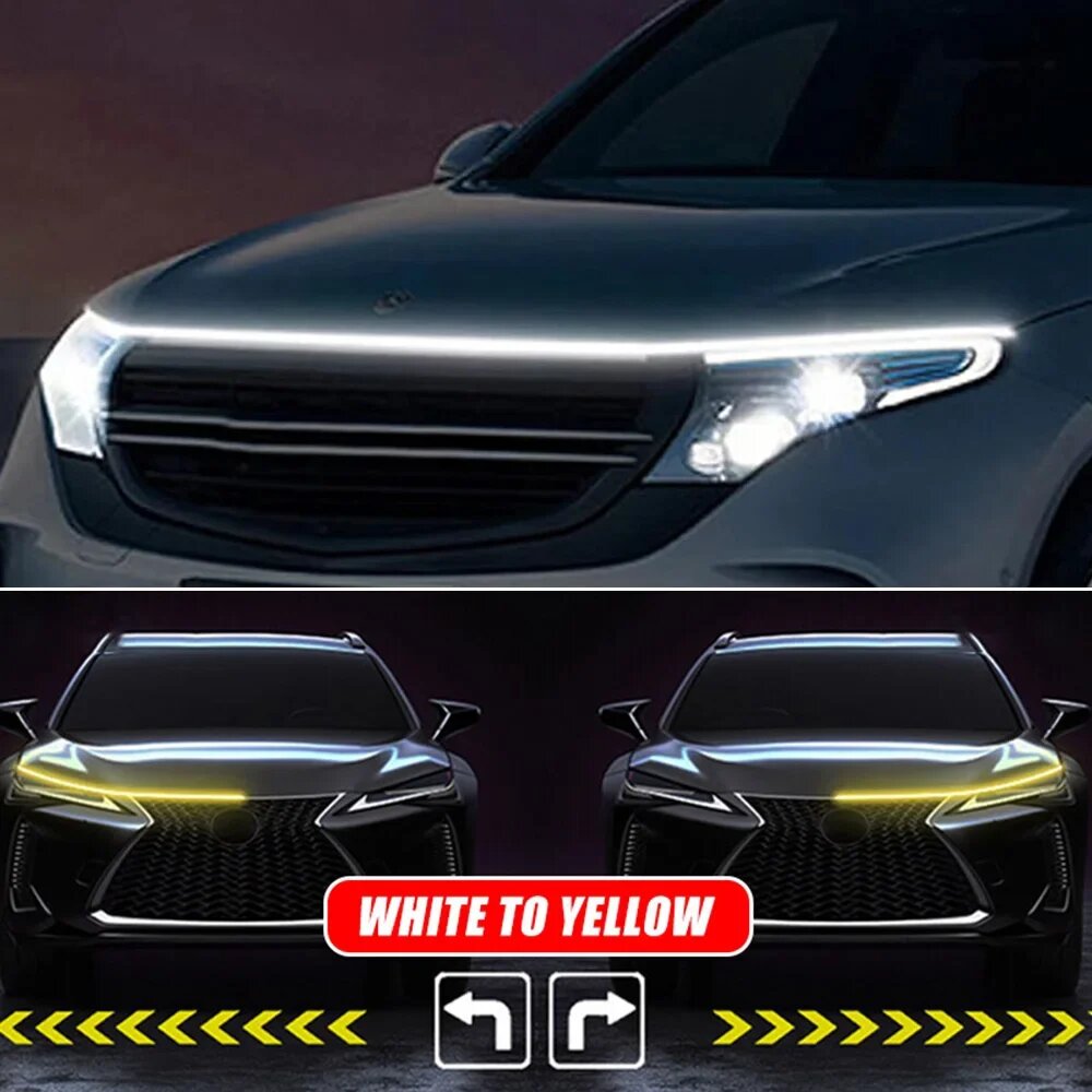 1,2/1,5/1,8/2/2,2/2,4 м динамическое сканирование капота автомобиля, полоса White to Yellow, 120cm