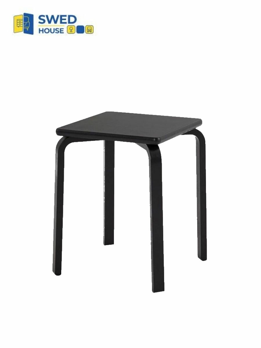 Swed House│ Табурет квадратный в цвете черный, лак, как в икеа