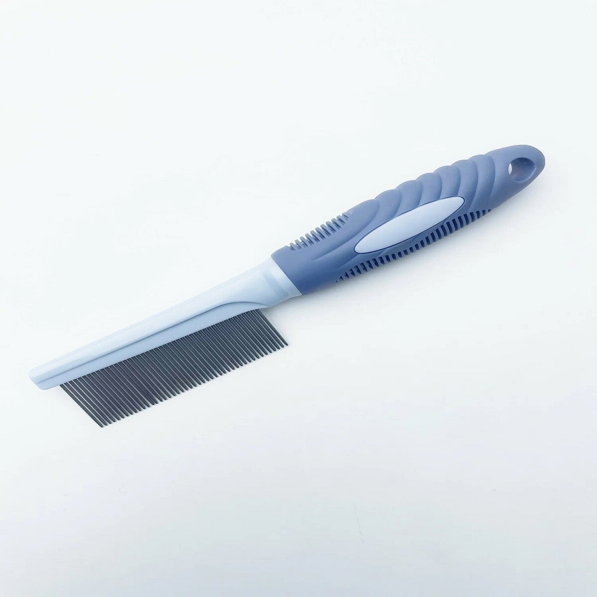 PET STAR Расческа-гребень с частыми металлическими зубьями, 4*21см, цвет синий