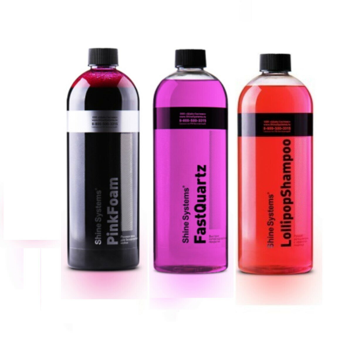 Набор для трехфазной мойки LollipopShampoo+FastQuartz + PinkFoam 750мл