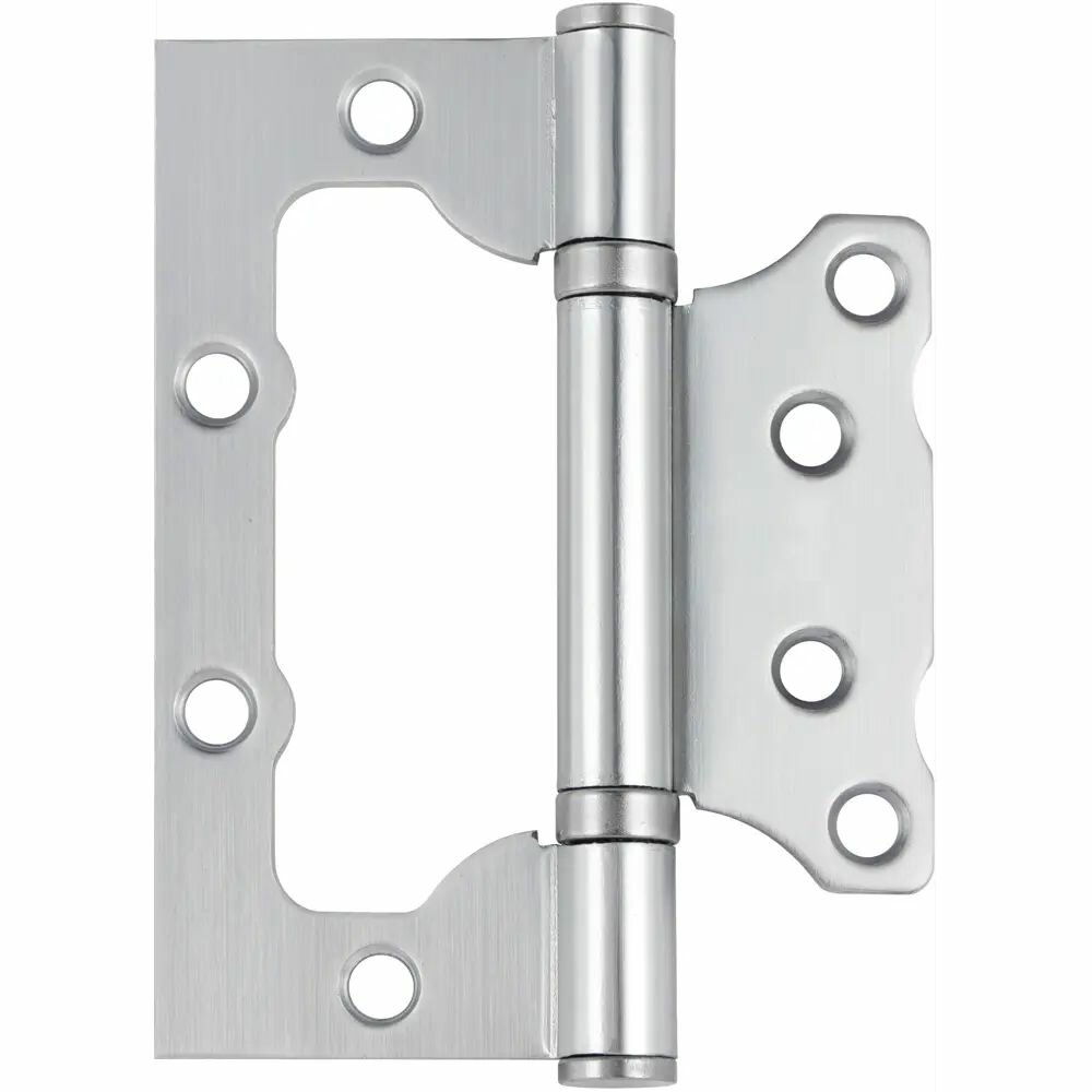 Петля дверная универсальная без врезки EDS-BUT 100x75x2.5 мм сталь цвет матовый хром