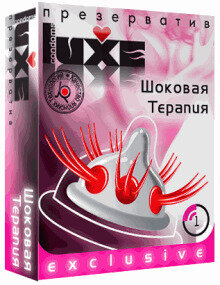 Презерватив LUXE Шоковая Терапия с ребристой поверхностью и анатомической формой для усиления ощущений