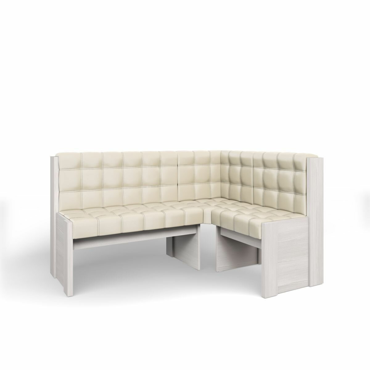 Угловая скамья "квадро" Бодега/экокожа Крем (Бител)