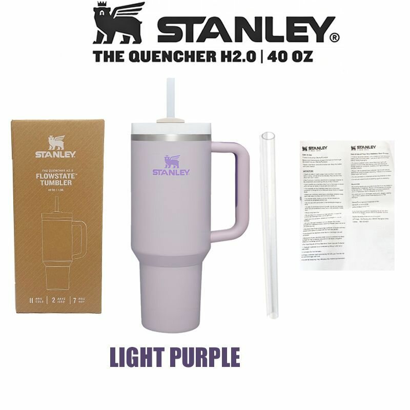 Термокружка Stanley Стенли Quencher H2.0 (1.18 л) стакан-термос автомобильный из нержавеющей стали с крышкой и трубочкой