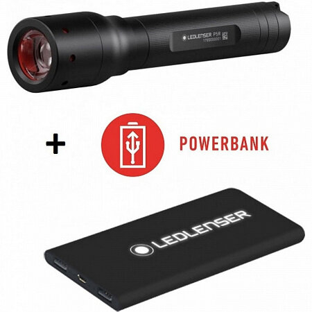 Светодиодный ручной фонарь Led Lenser P5R с Power Bank , черный