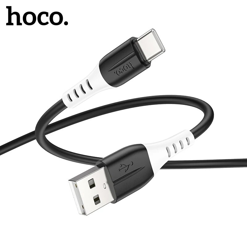 HOCO кабель USB Type-C, белый, для Micro, 3A — фото 1