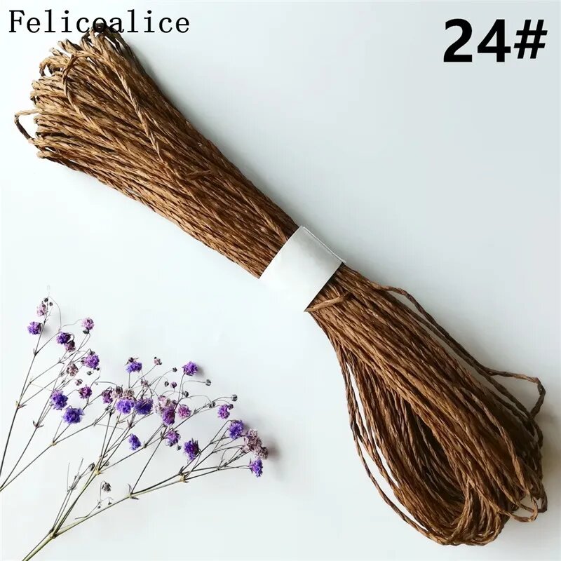 Бумажная веревка 30 метров монохромная 2 мм Фиолетовый, coffee