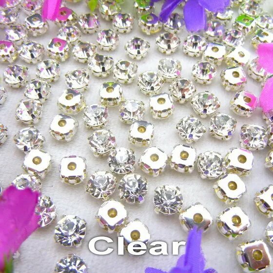 Стразы хрустальные SS34 7мм Clear, 100шт, серебро