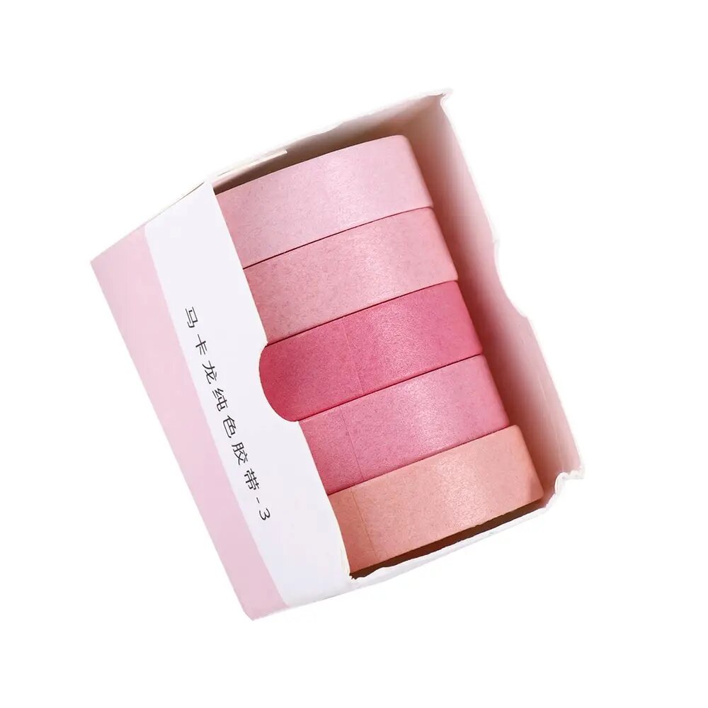 Бумажная изолента для скрапбукинга 5 рулонов Розовый, 07