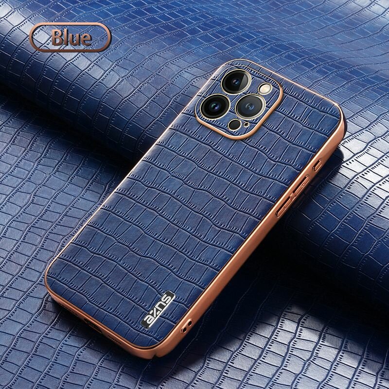 AZNS Защитный Чехол Для Apple iPhone 12 Pro Max (Эпл Айфон 12 Про Макс) с тиснением под кожу крокодила Чехол для делового телефона