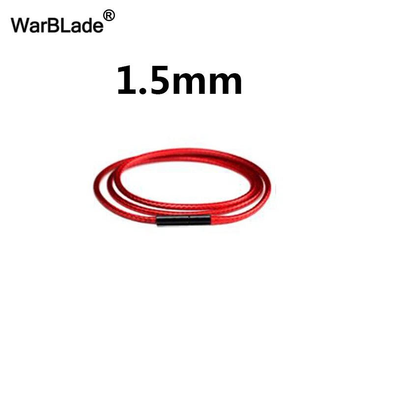 Черный кожаный шнур для ожерелья WarBLade Красный, 45cm, Red 1.5mm