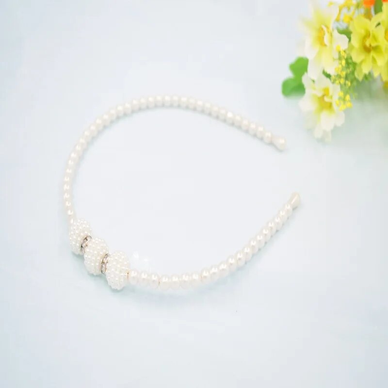 Золотая повязка на голову Белый, FA-02