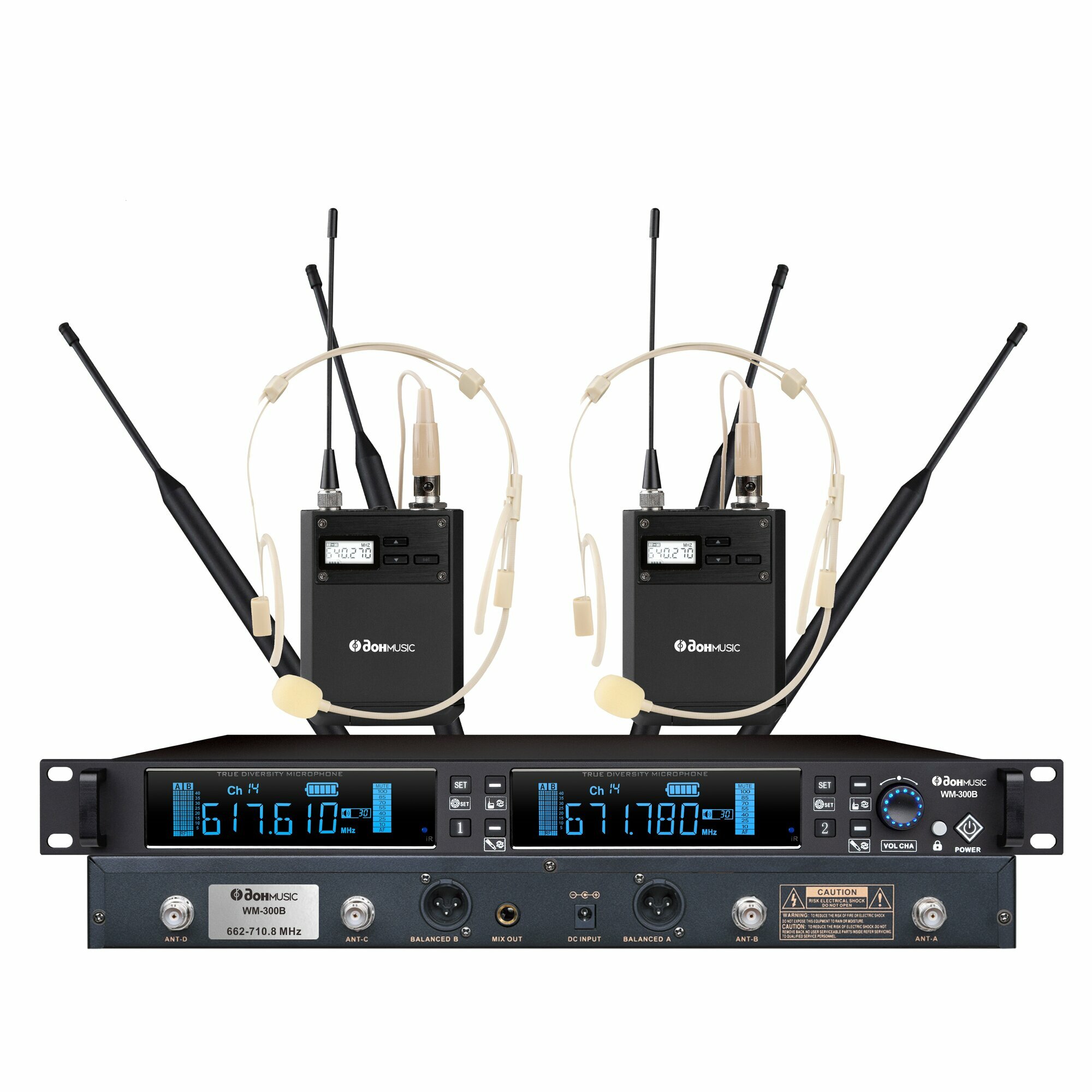 Don Music WM-300B Диверситивная радиосистема двухканальная с двумя поясными передатчиками