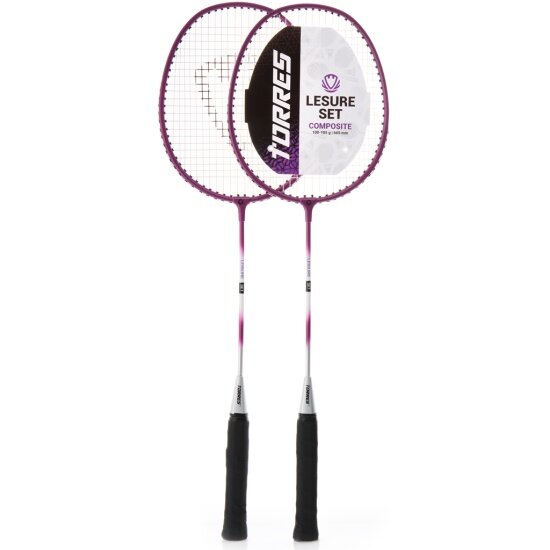 Набор для бадминтона Torres Leisure Set, BD23520, для начинающ, стал. стерж, алюм. обод, со струнами, фиол