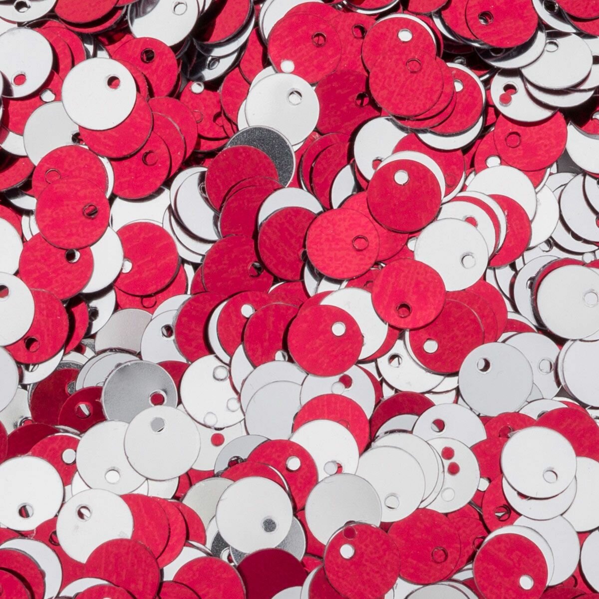 Пайетки двусторонние 6мм, Astra&Craft 10гр (2437 красный-серебро)