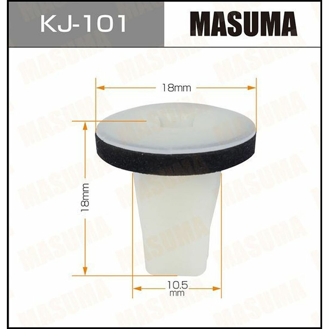Клипса автомобильная (автокрепеж) для японских автомобилей Masuma KJ-101 50шт.