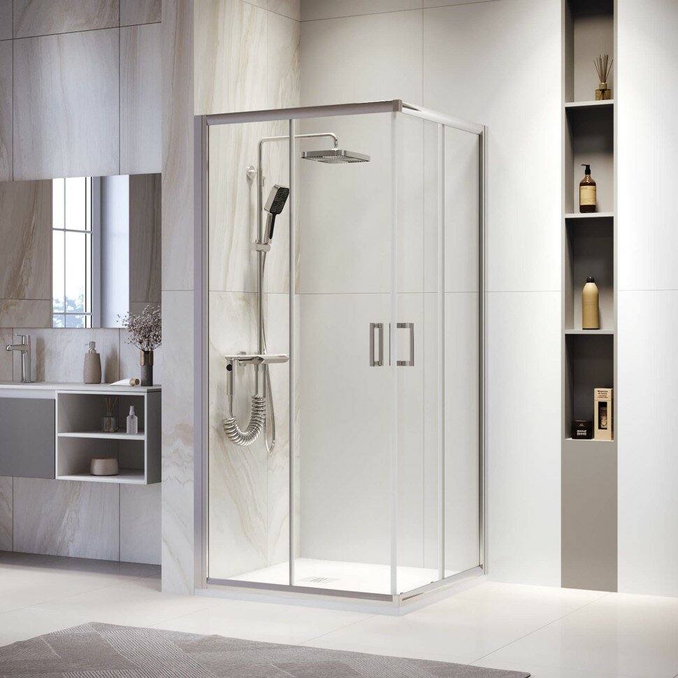 Душевой уголок RGW "Passage" PA-39, 80x80 см, прозрачное стекло, хромированный профиль