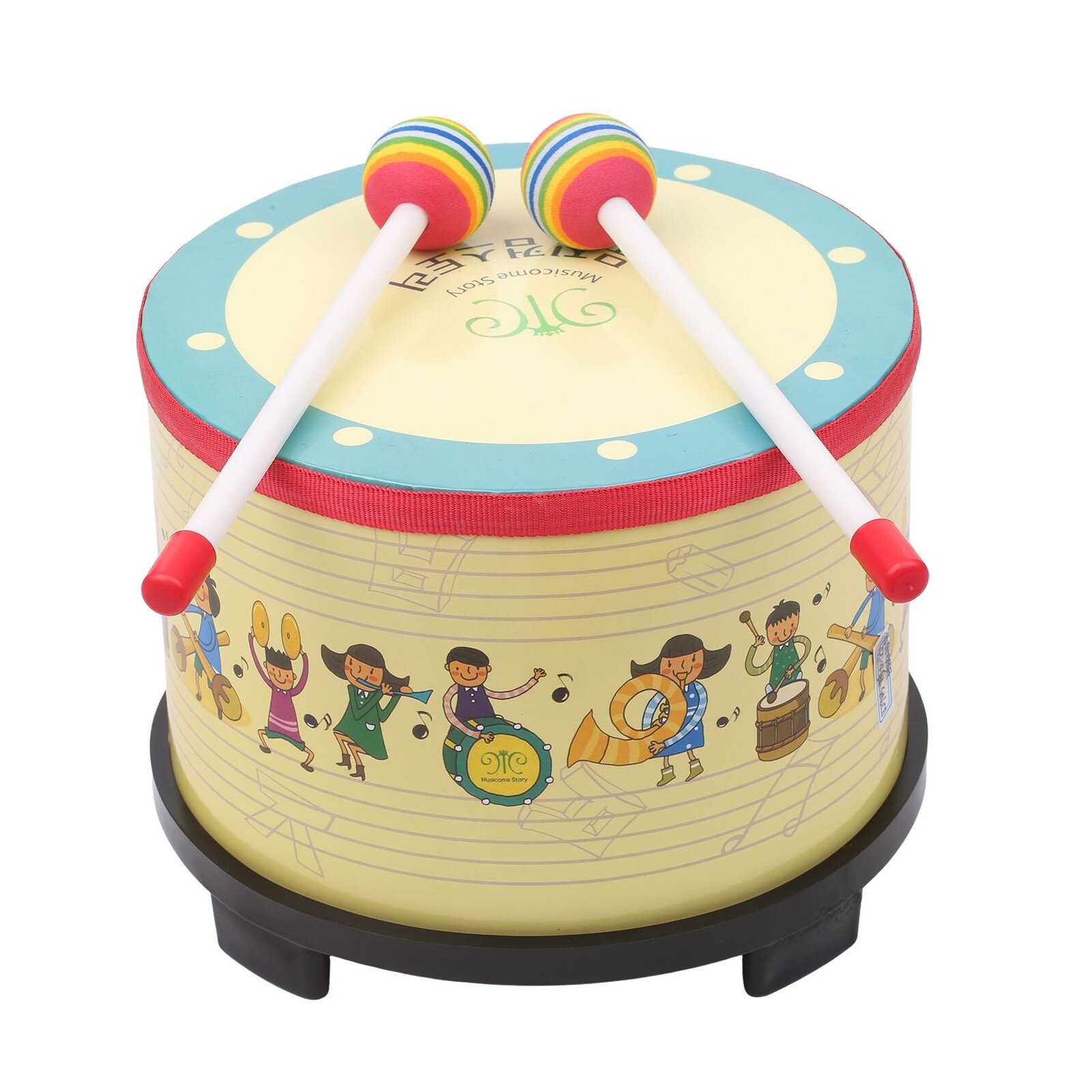 8-дюймовый деревянный напольный барабан для клуба, карнавала, ударный инструмент с 2 молоточками для детей.