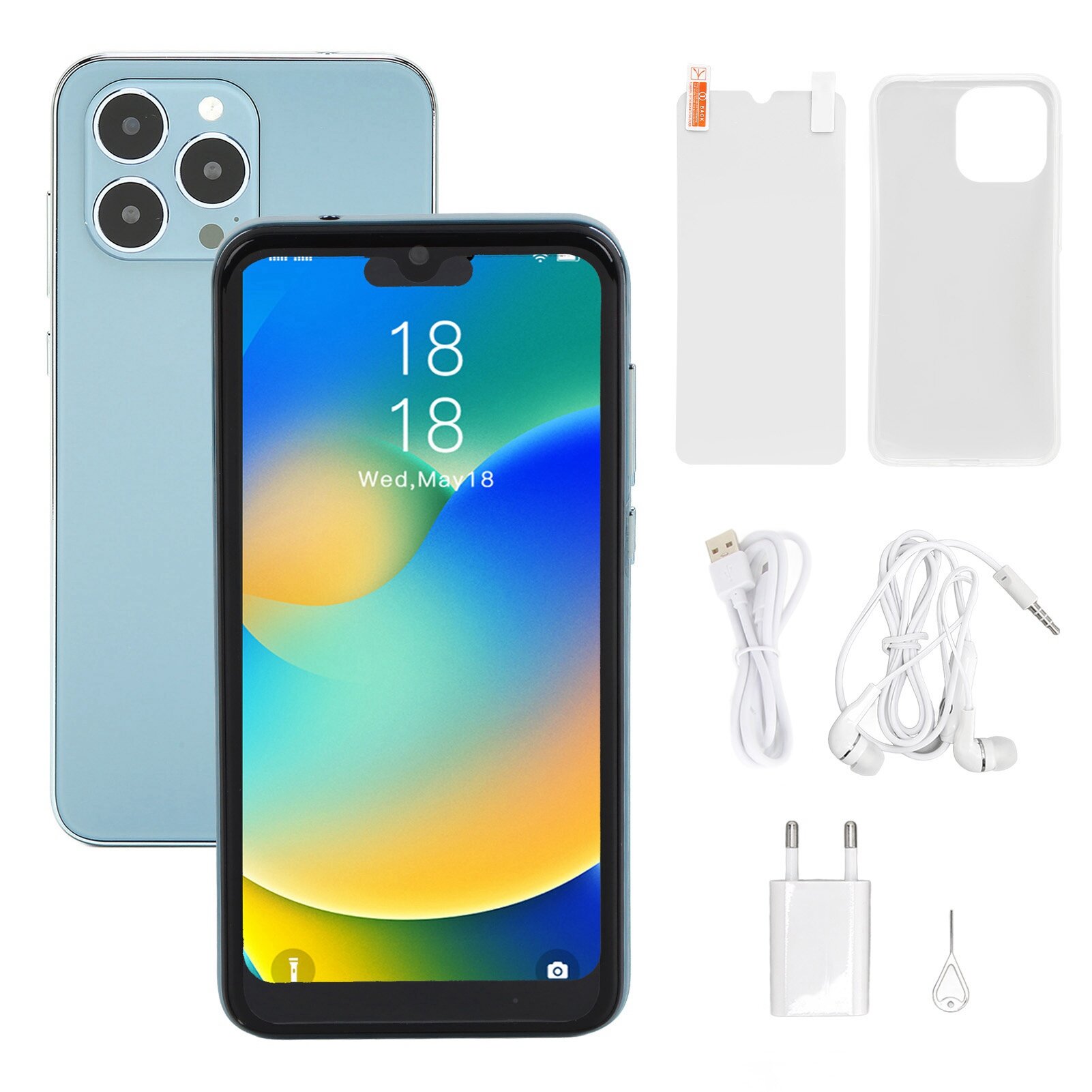 6.1in Mobile Phone 8 Cores 3G 2G и 32G 4000MAH Аккумулятор 8MP и 5MP для Android 10.1 Телефон 100–240 В для развлечения Bleu Prize UE