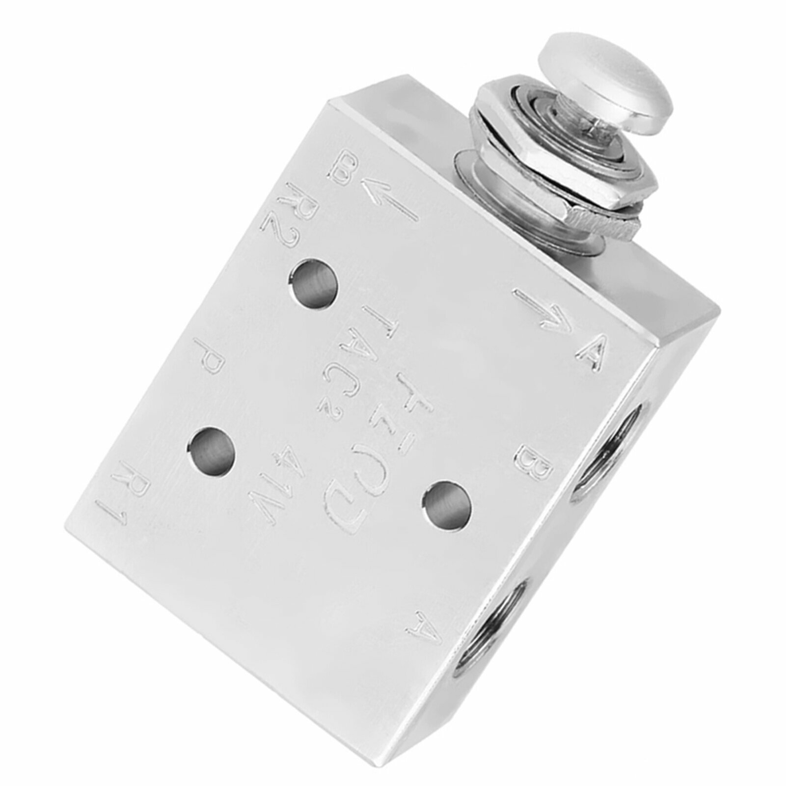 TAC2-41P 2 Position 3 Way Air Pneumatic Knob Control ON/OFF Toggle Valve, Metal, Shown as picture, 5.5 x 3.2cm, 151g, 1 x Valve