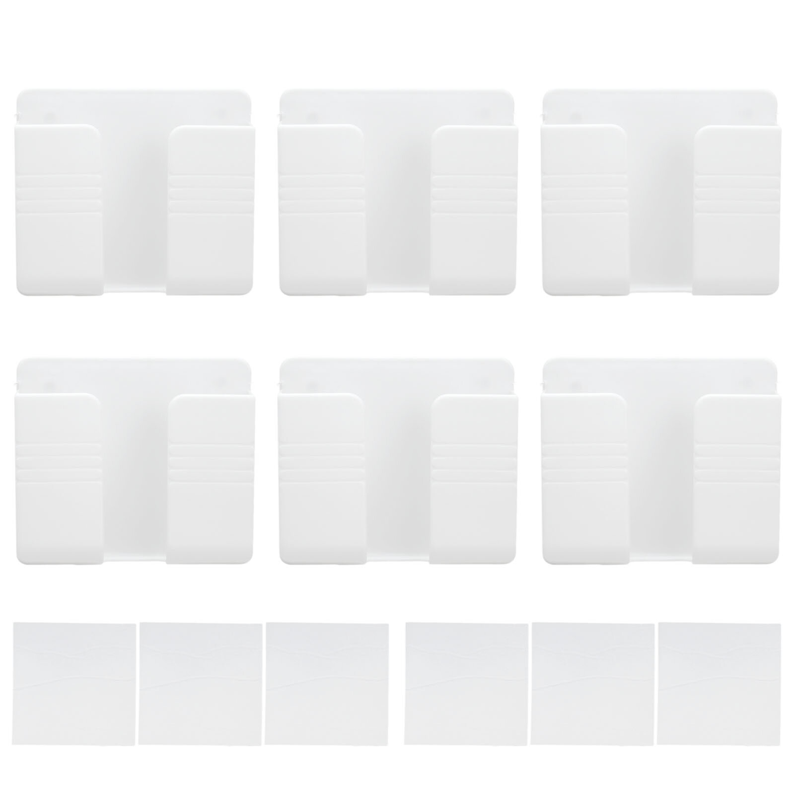 6Pcs Wall Mount Phone Holder Universal Adhesive Mobile Charging Stand for Home Bedroom BathroomWhite