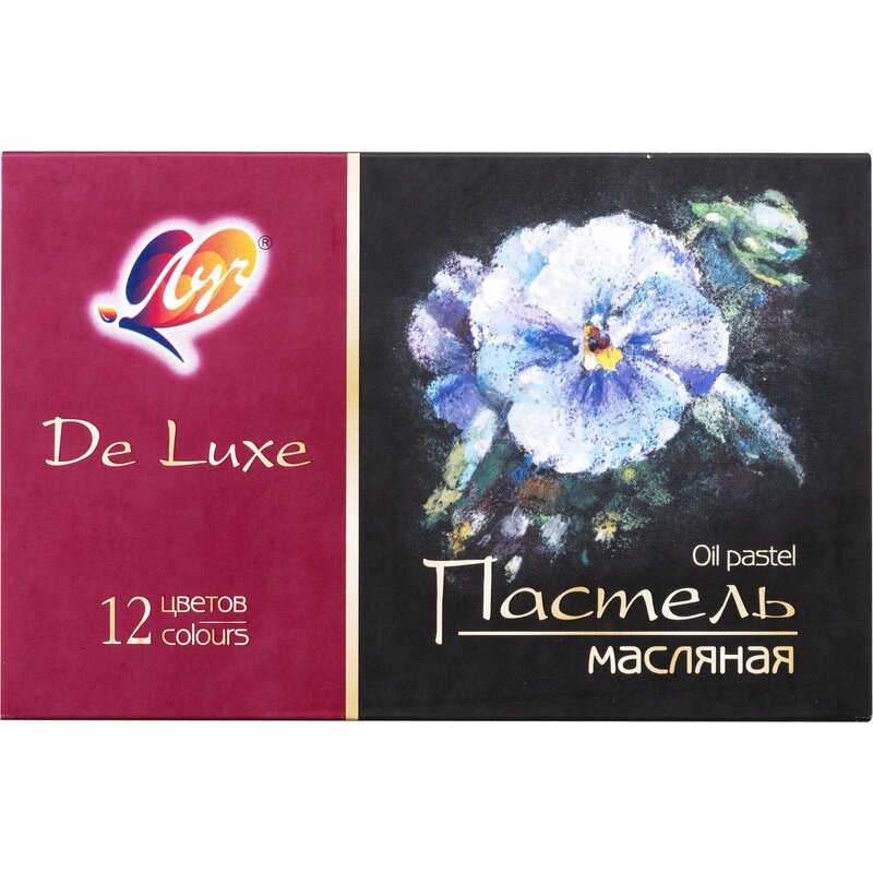 Пастель масляная Луч De Luxe круглая 12 цветов в картонной коробке Арт. 2275972