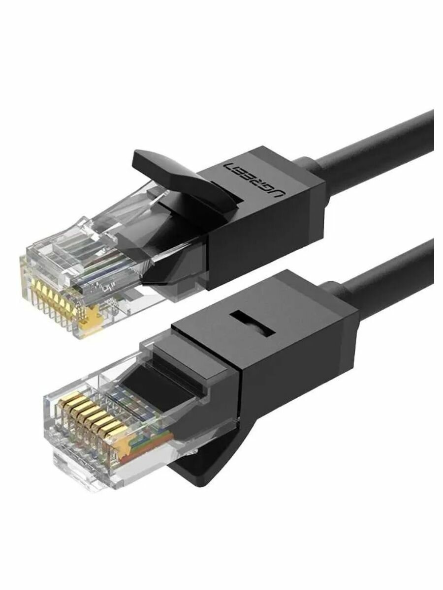 Кабель патч-корд U/UTP 6 кат. 3м UGREEN NW102 плоский 8-Core , длина: 3м, цвет: черный