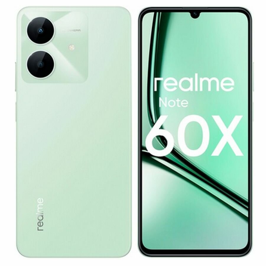 6,74" Смартфон realme Note 60x 4/128 ГБ (NOTE 60X) 2024, зеленый