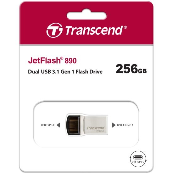 USB флешка Transcend JetFlash 890S 256Gb USB Type-C/USB 3.1 Gen 1