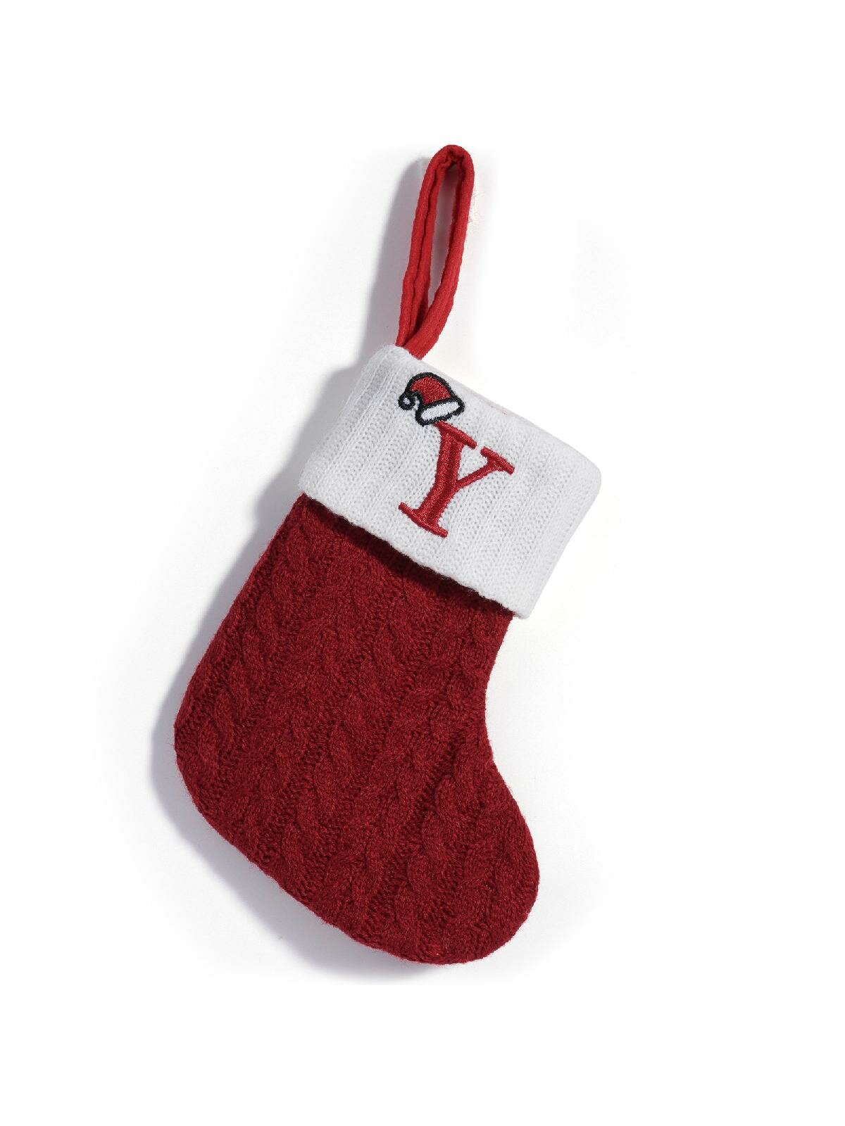 Индивидуальные вязаные чулки с рождественскими буквами для праздничного украшения дома и офиса