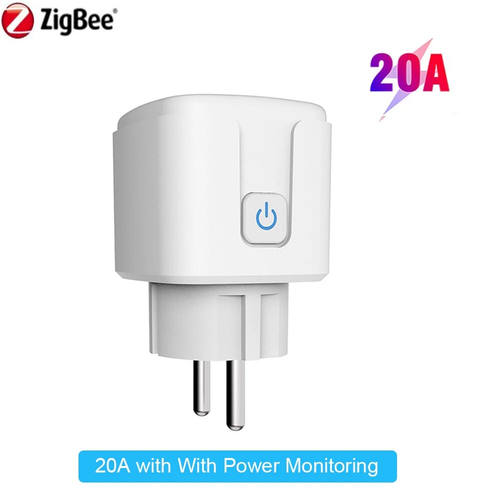 Умная розетка Tuya Zigbee с мониторингом энергопотребления ZIGBEE 20A