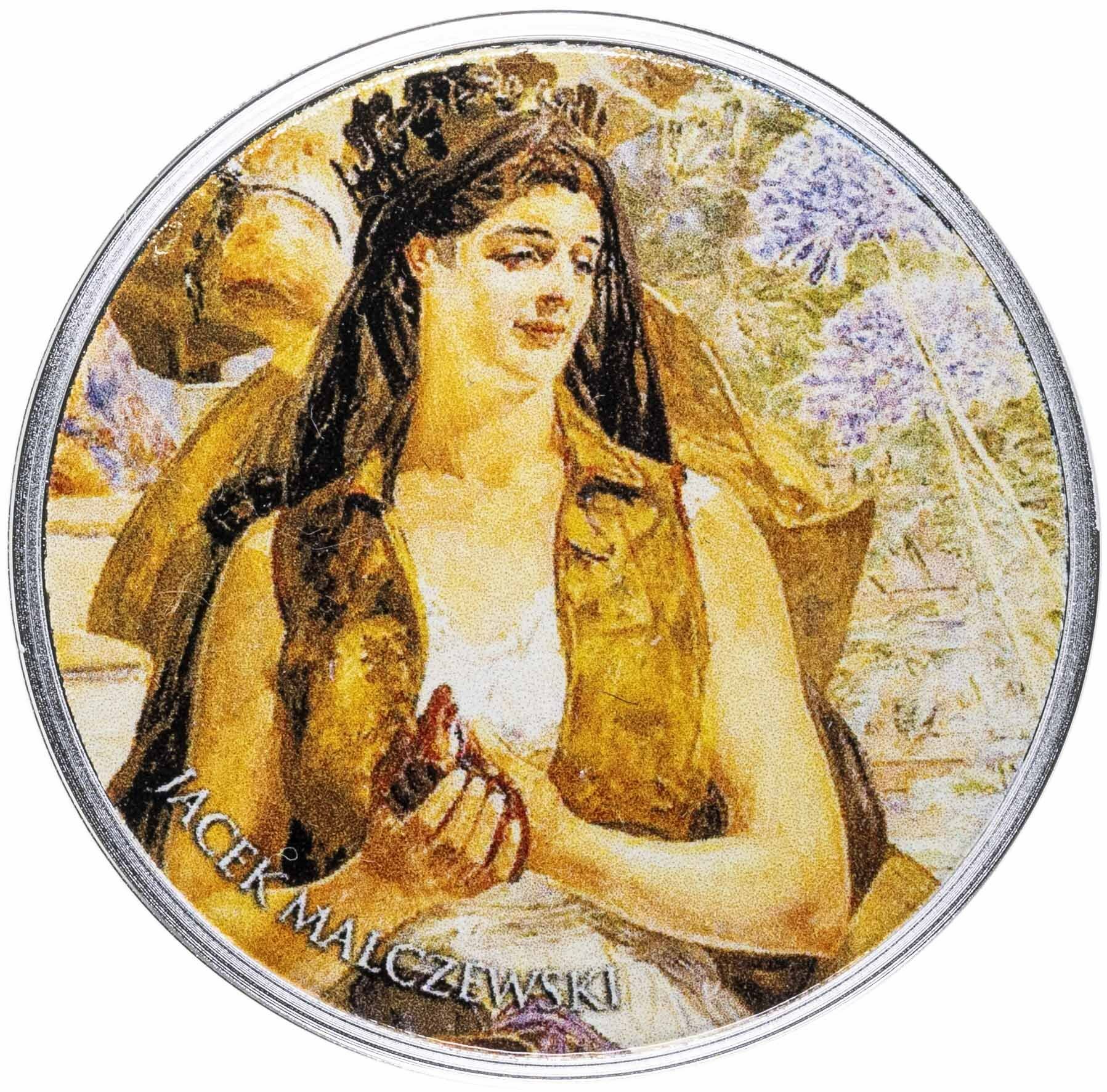 Остров Ниуэ 1 доллар 2016 "Гордость Польской живописи: Яцек Мальчевский - Полония" в рамке, с сертификатом, Серебро 999, в сохранности Proof