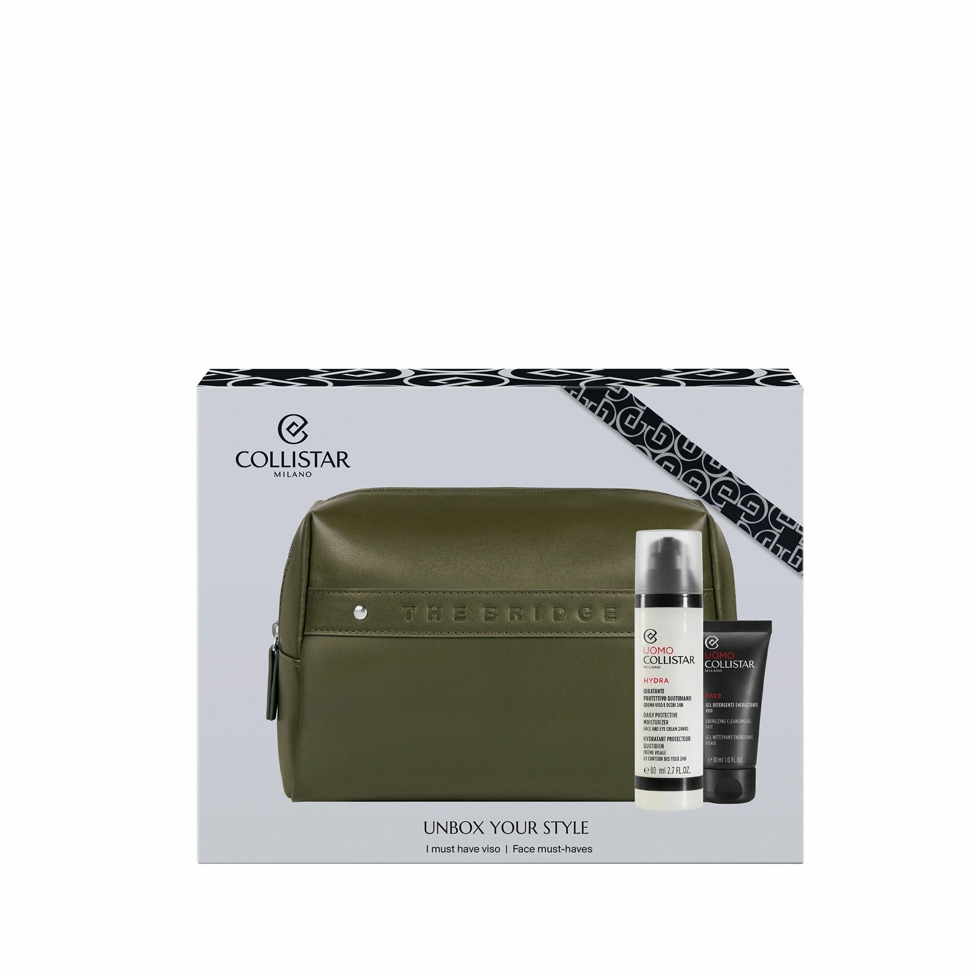 Набор Collistar "Uomo", для мужчин, 80мл+30мл, увлажняющий и очищающий гель
