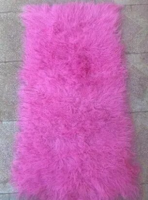 Белый монгольский мех ягненка Розовый, pink