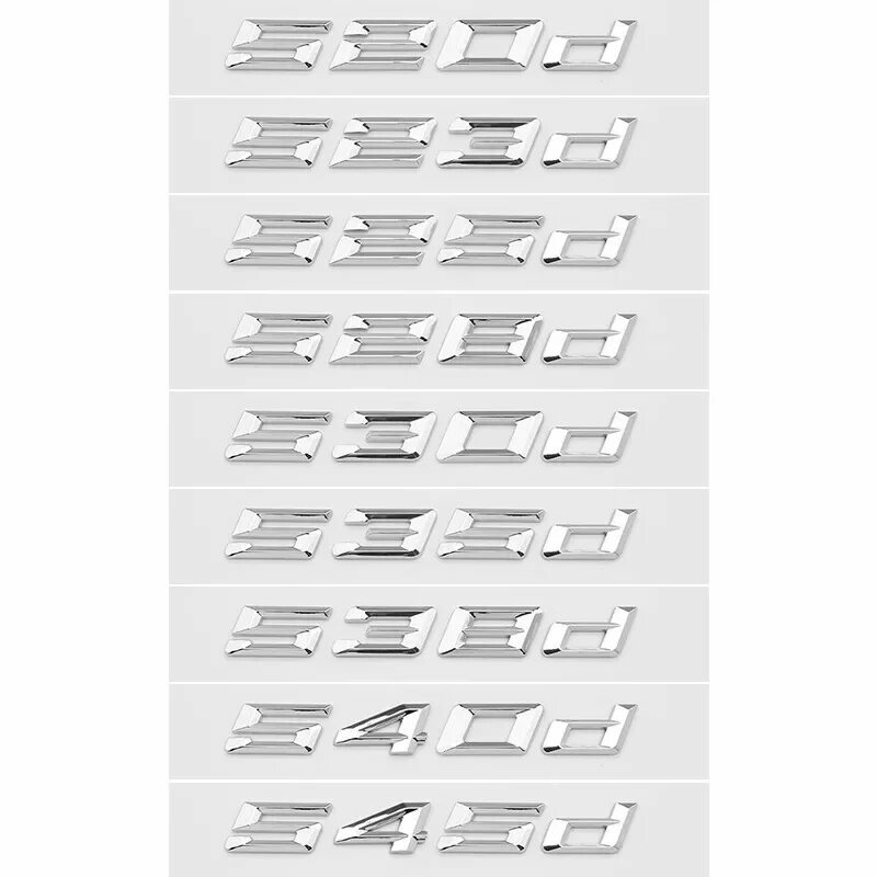 Эмблема на багажник BMW 5 серии E39 E60 E61 F10 F11 G30 Bright Silver, 525d